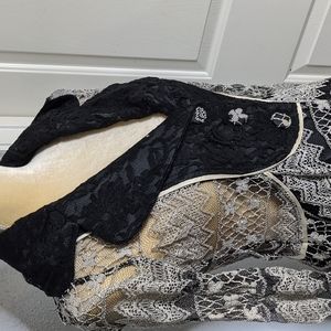 Ryu | Dresses | Ryu Lace Black And White Dress Nwt Jacket Crochet ...